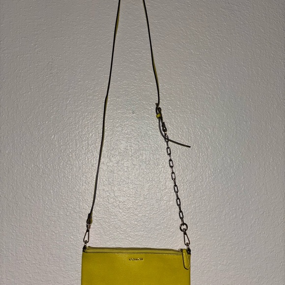 Coach | Bags | Coach Yellow Crossbody Bag With Chain Strap | Poshmark